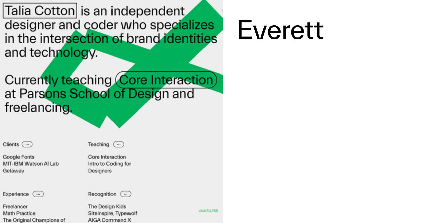 Talia Cotton website (2020) - Fonts In Use