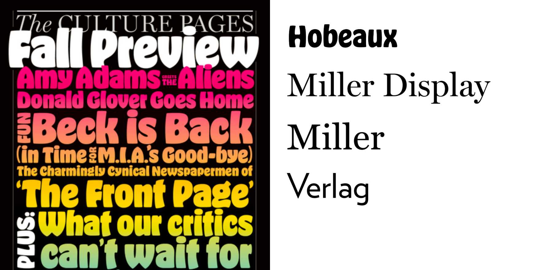 New York magazine, Culture Pages, Fall Preview 2016 - Fonts In Use