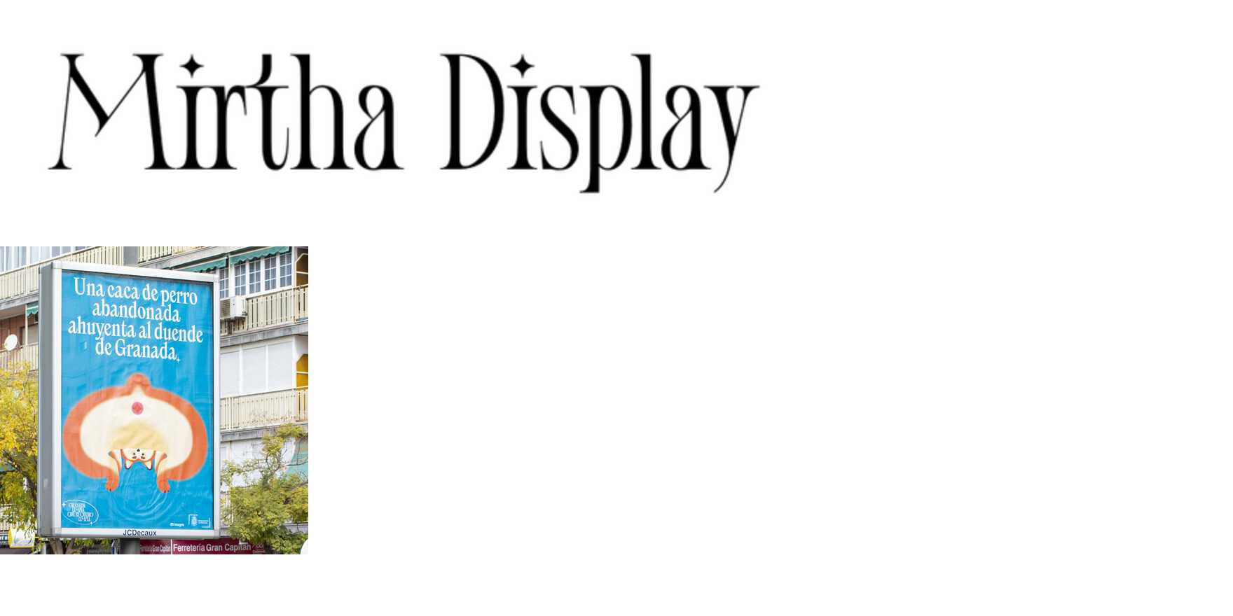 Mirtha Display in use - Fonts In Use