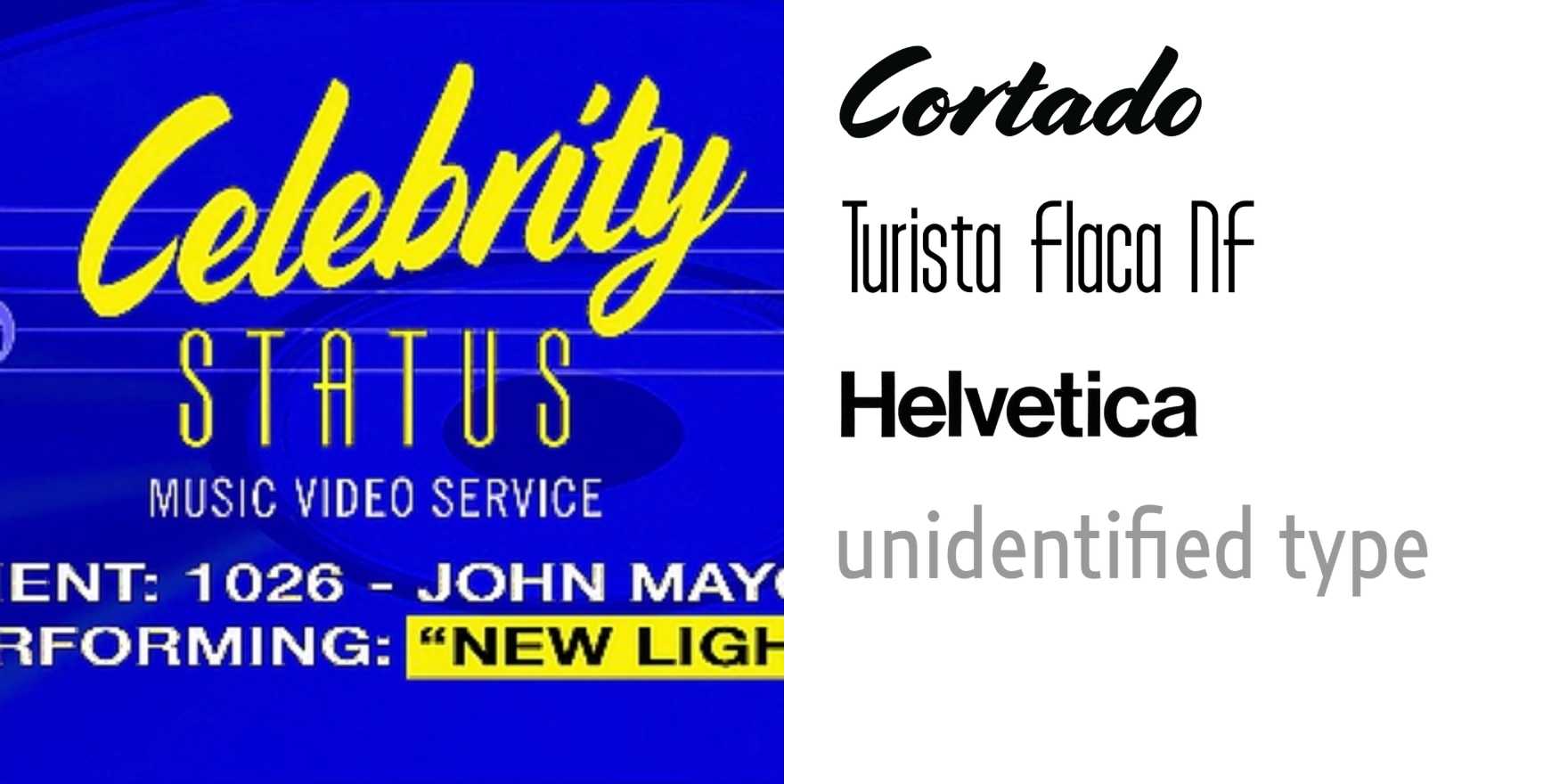 John Mayer “New Light” music video - Fonts In Use