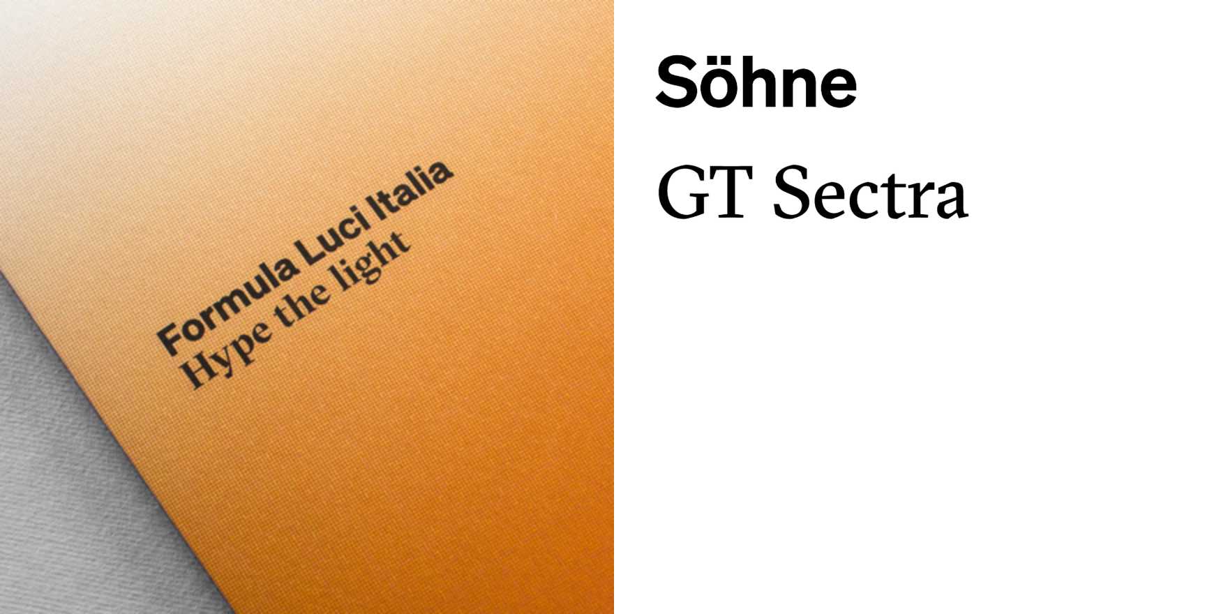 “Hype the light” – Formula Luci Italia booklet - Fonts In Use