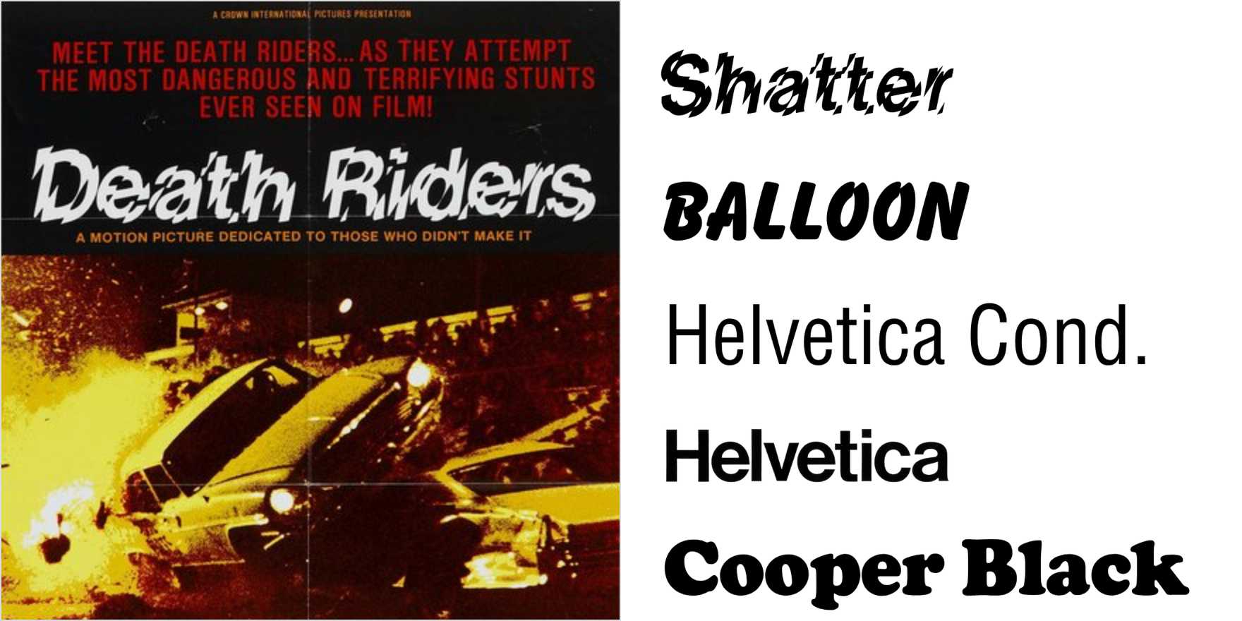 Death Riders movie poster - Fonts In Use