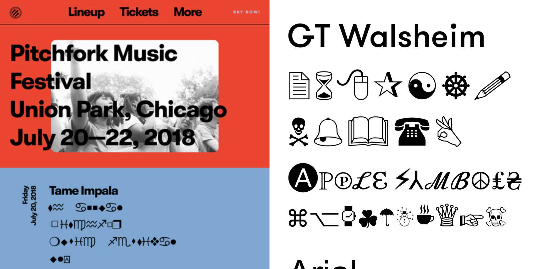 Pitchfork Music Festival 2018 - Fonts In Use