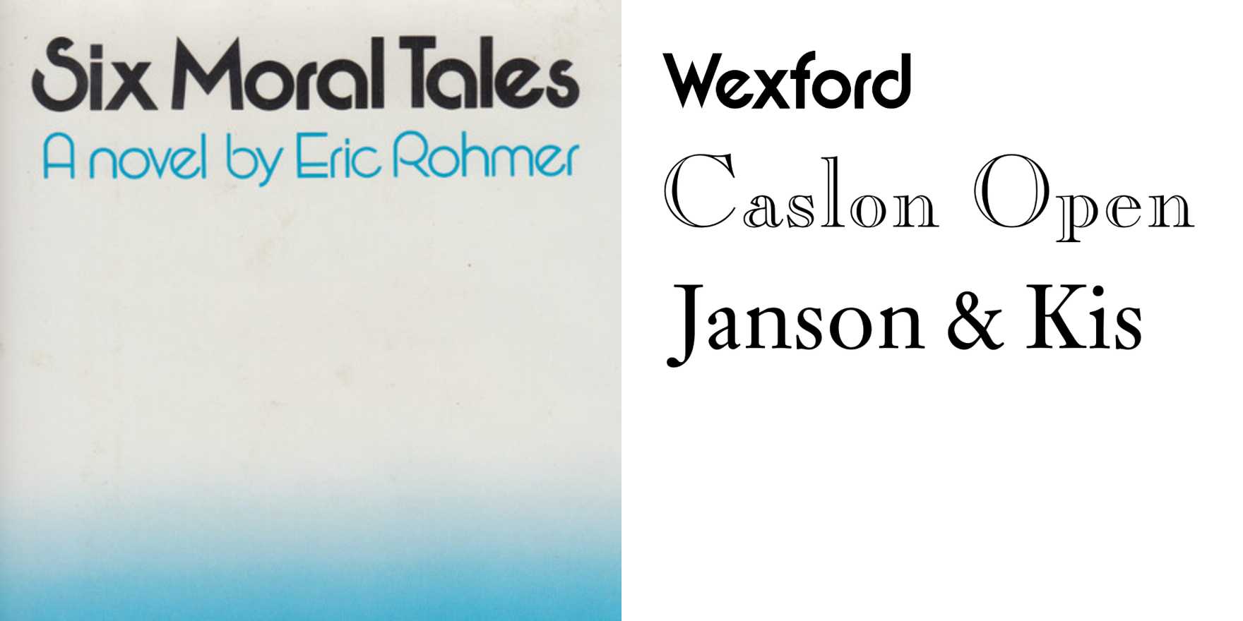 Six Moral Tales by Éric Rohmer (Seaver, 1980) - Fonts In Use