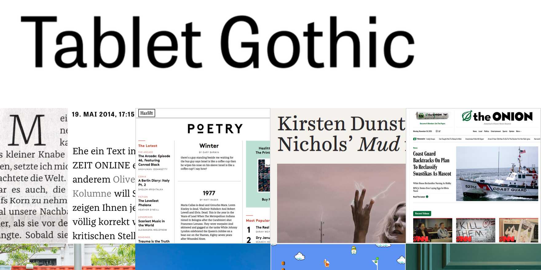 Tablet Gothic in use - Fonts In Use