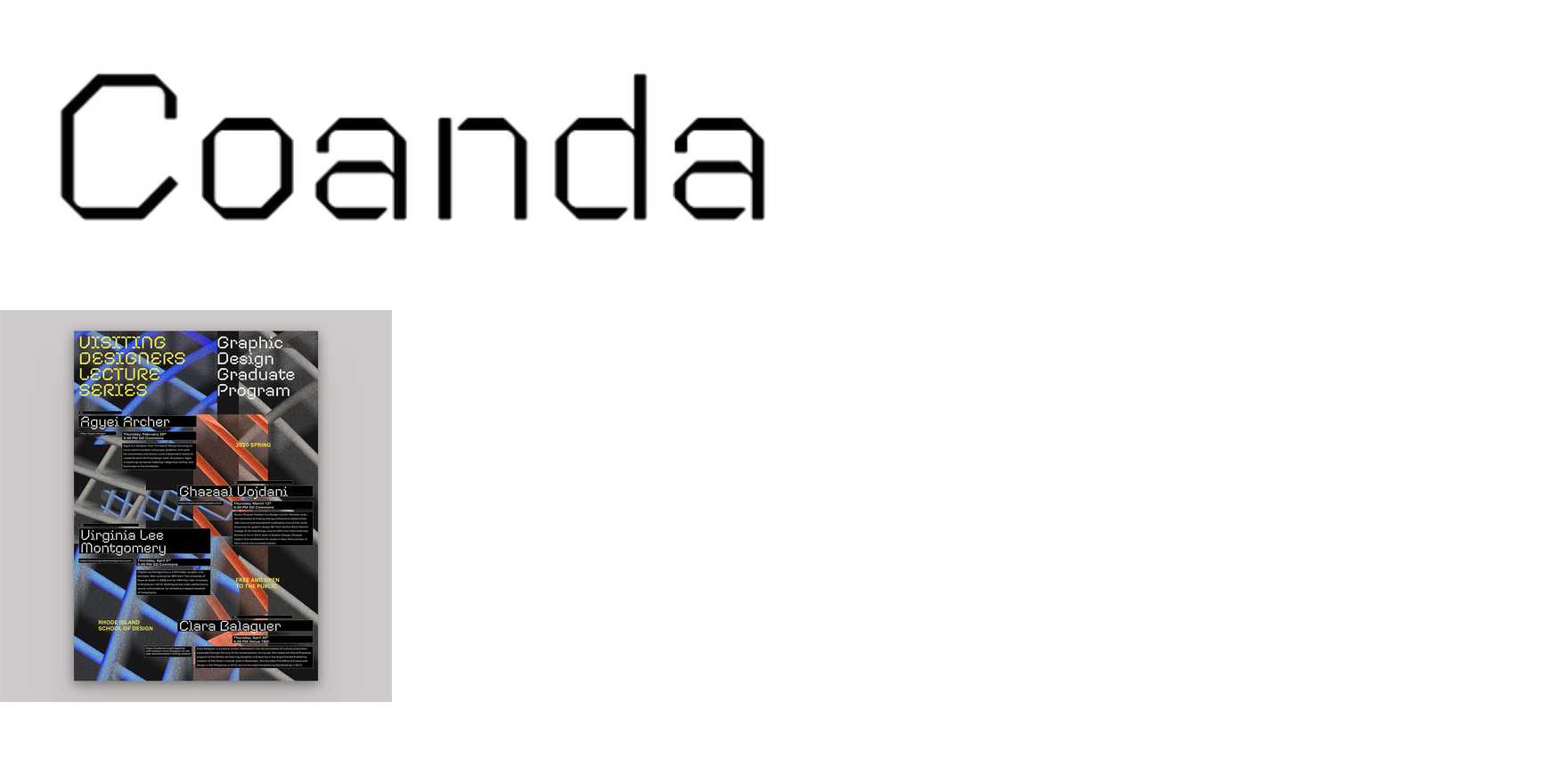 Coanda in use - Fonts In Use