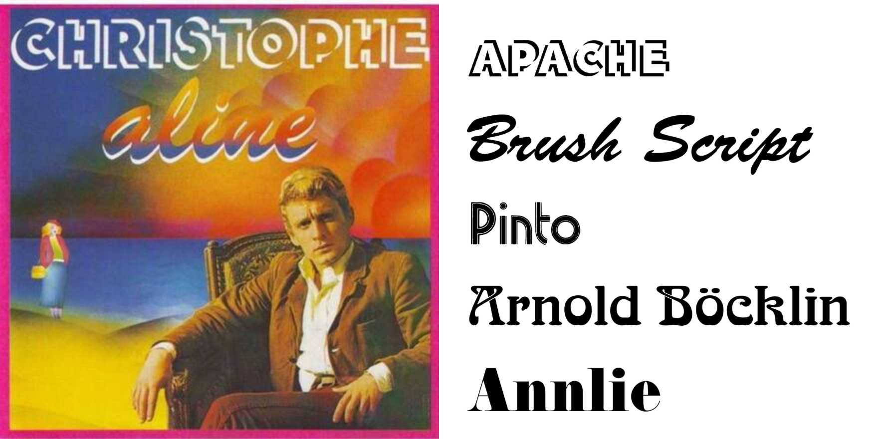 Christophe – Aline album art and single sleeves (1970s) - Fonts In Use