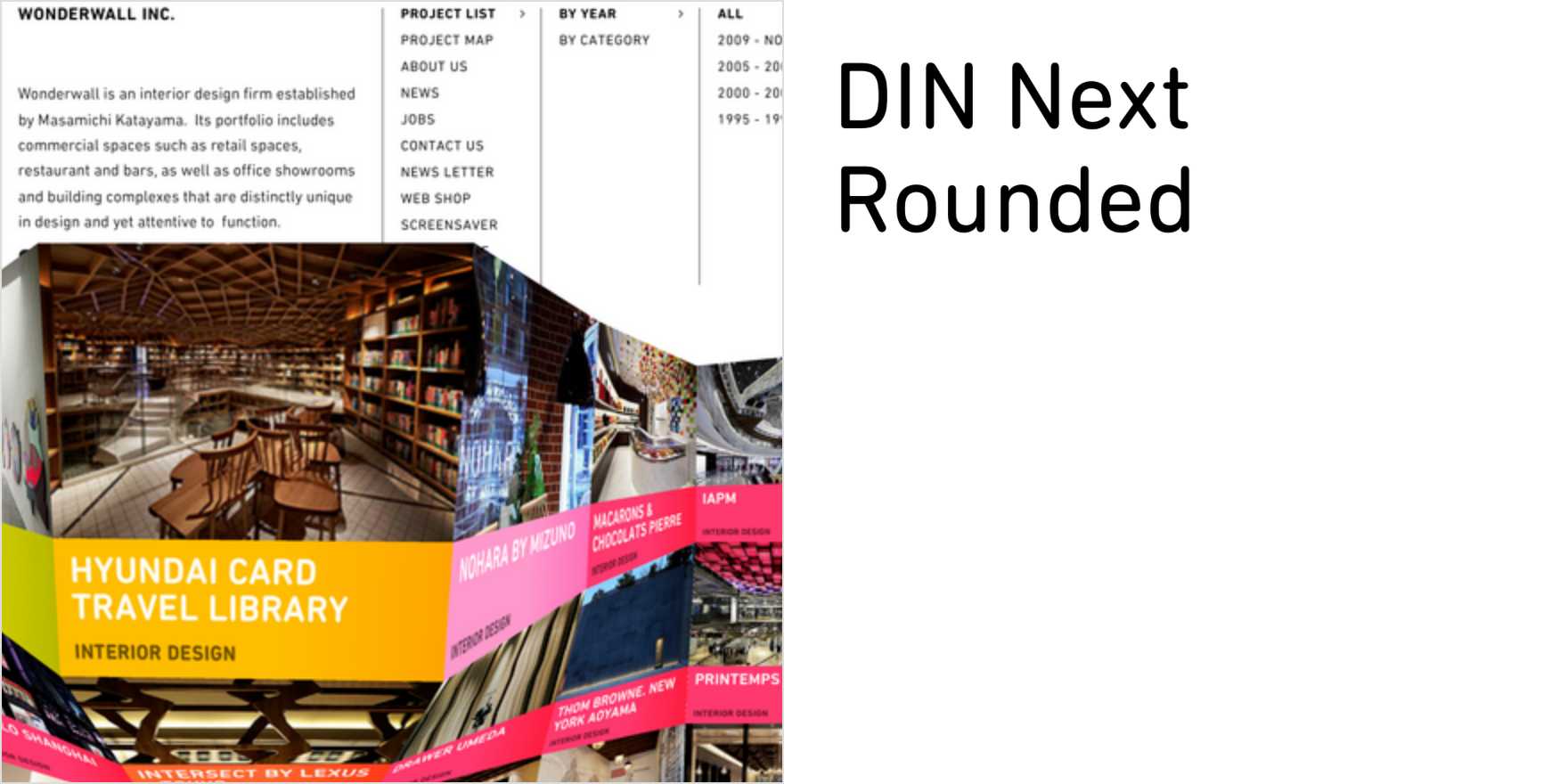 Wonderwall website - Fonts In Use