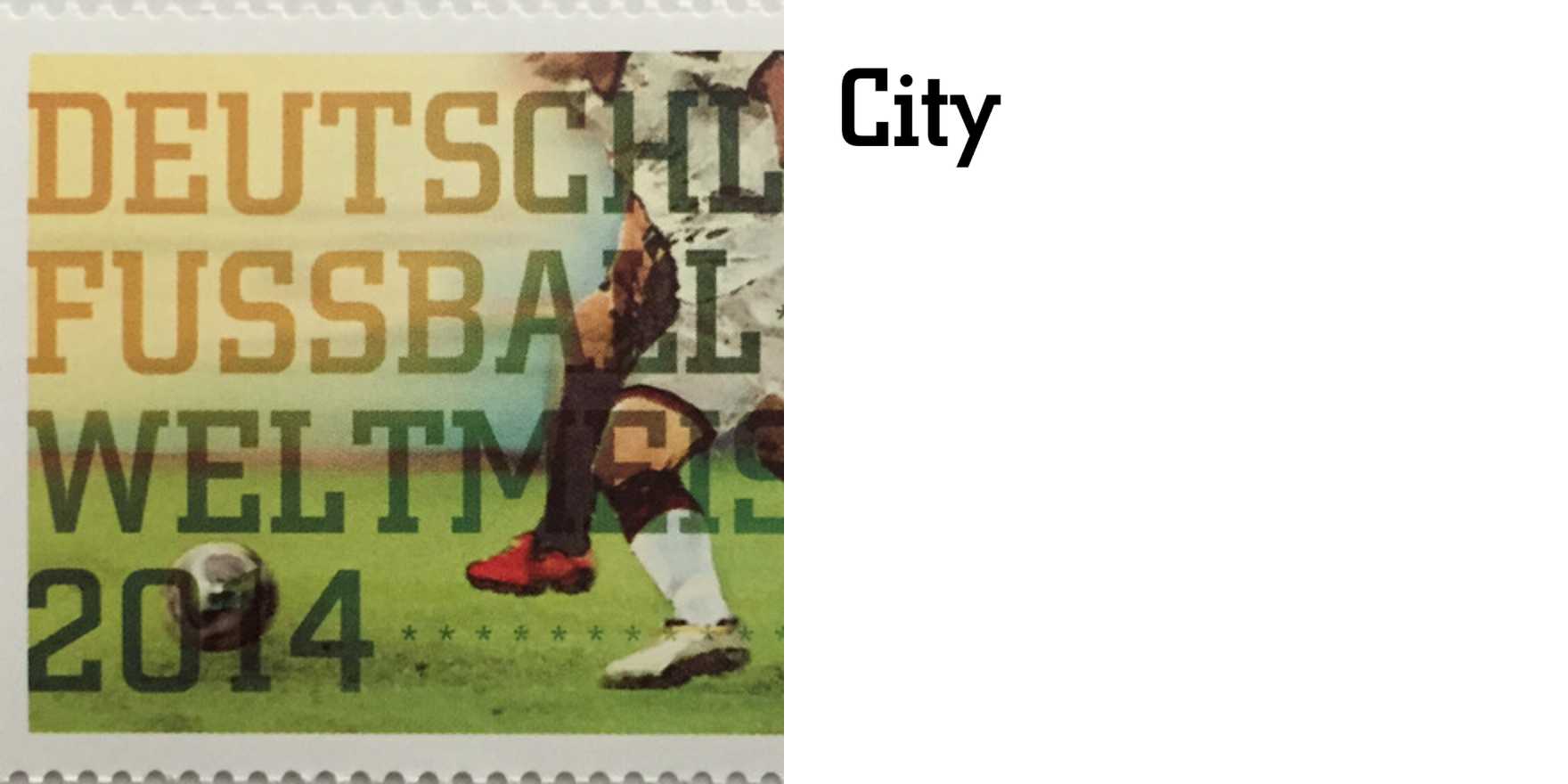 German World Cup Stamp 2014 - Fonts In Use