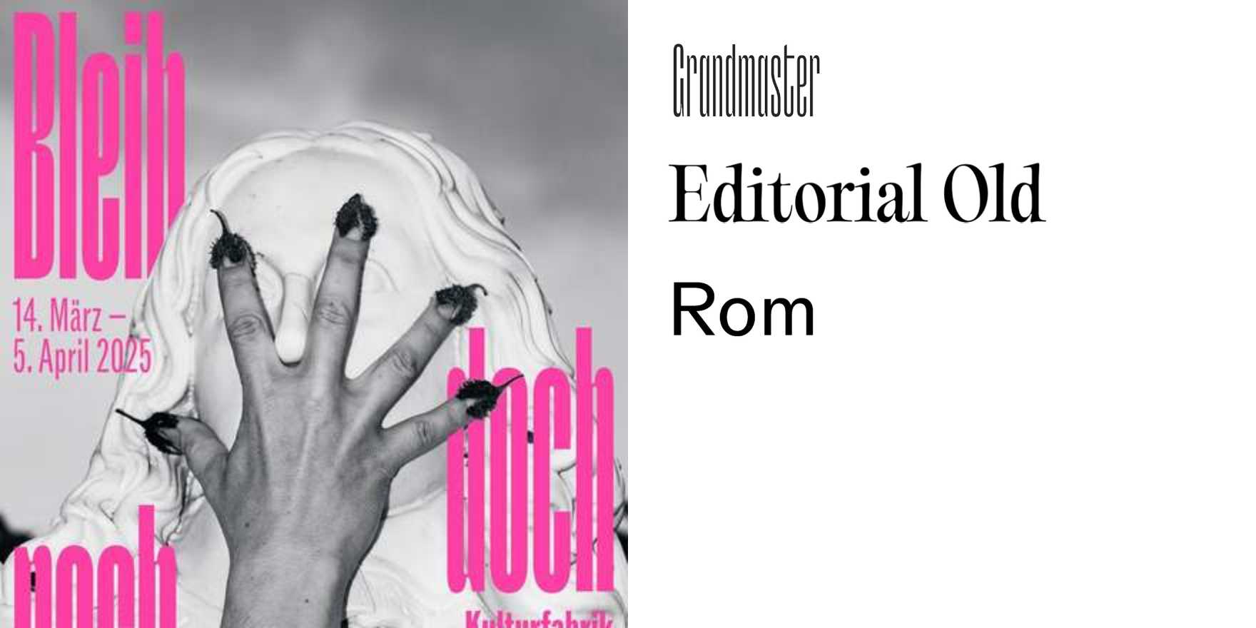 Bleib doch noch exhibition - Fonts In Use
