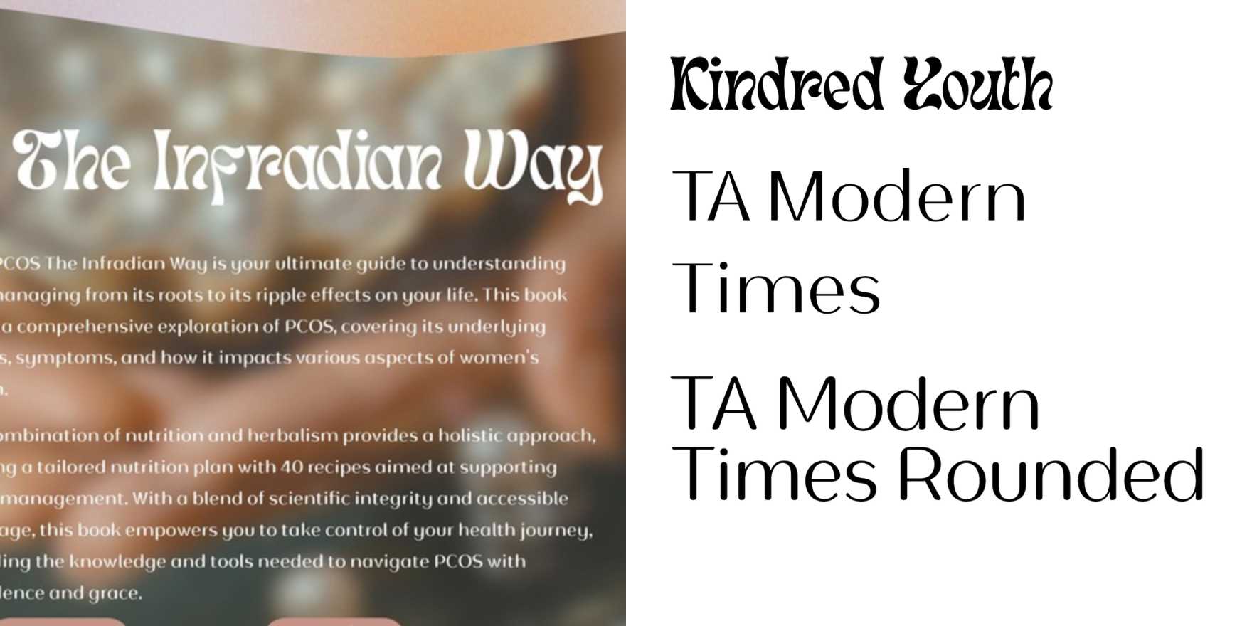 Arc Woman website and books - Fonts In Use