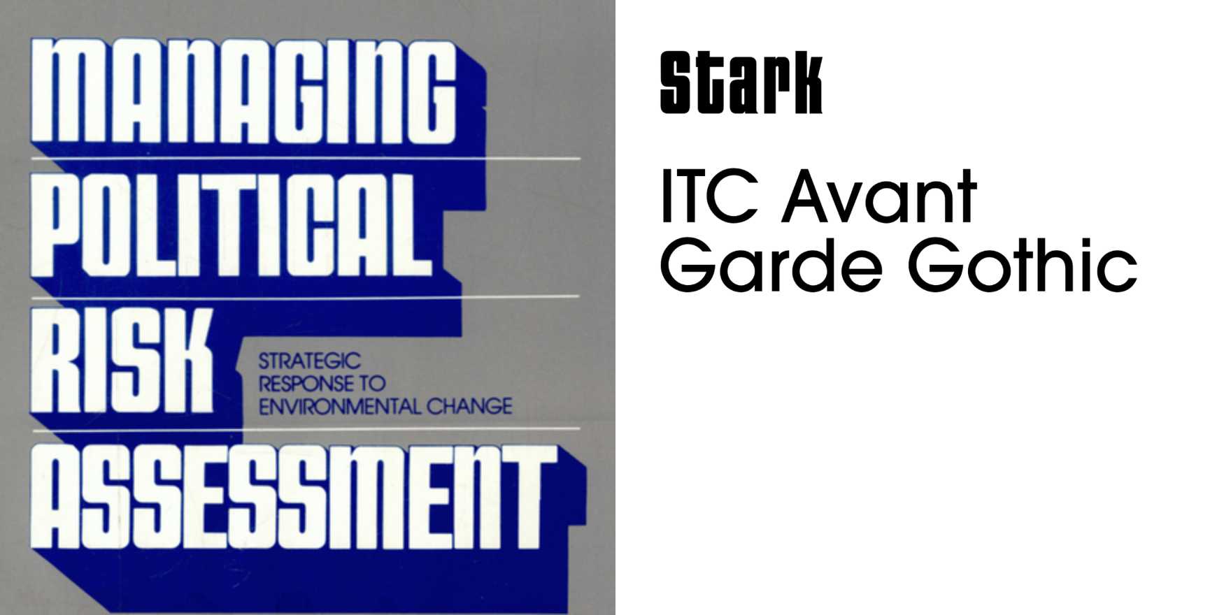 Managing Political Risk Assessment by Stephen J. Kobrin - Fonts In Use