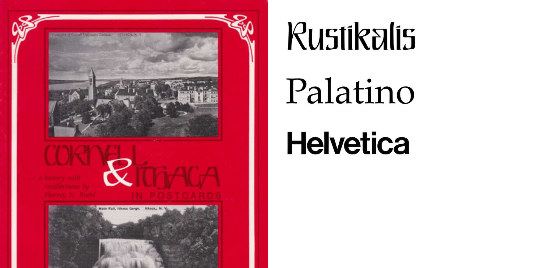 Cornell & Ithaca in Postcards - Fonts In Use