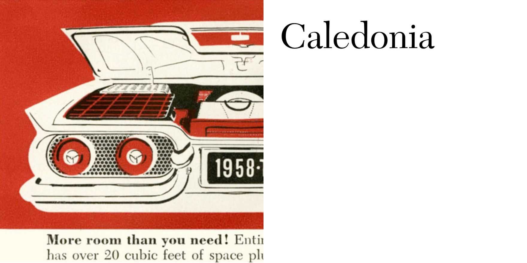 1958 Ford Thunderbird Ad - Fonts In Use
