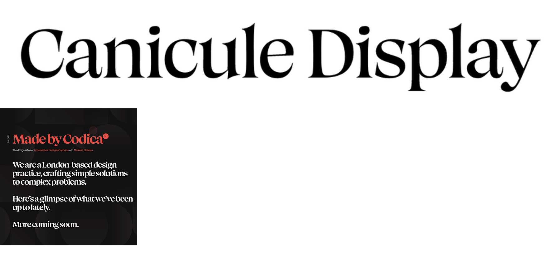 Canicule Display in use - Fonts In Use