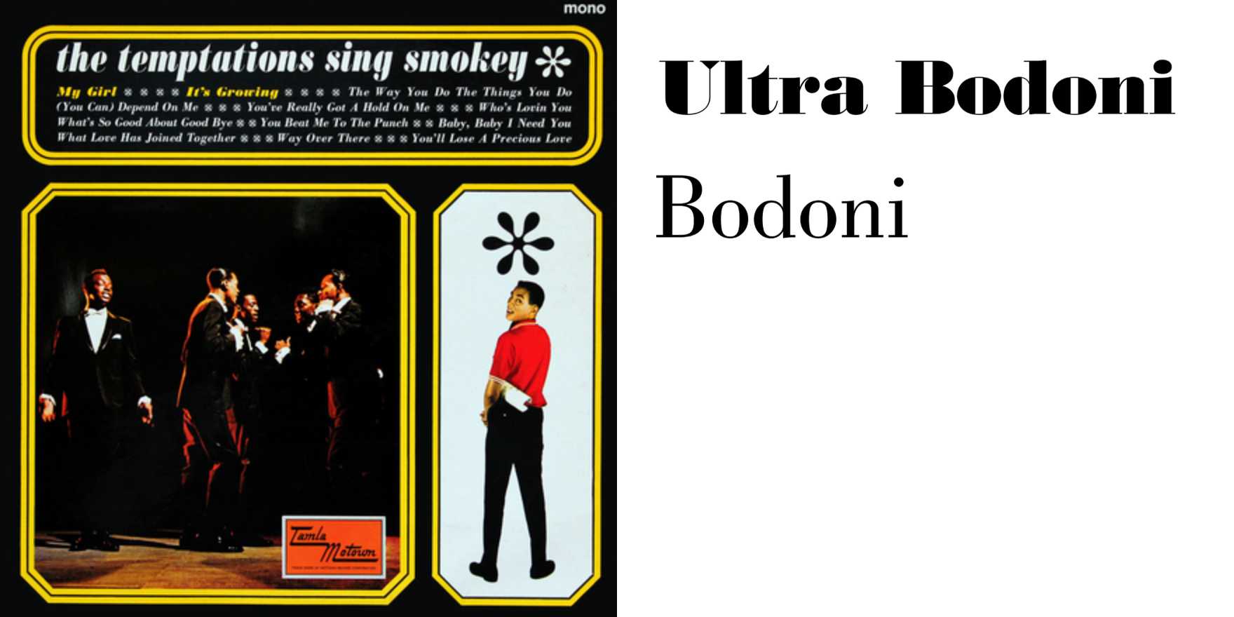 The Temptations Sing Smokey album art - Fonts In Use