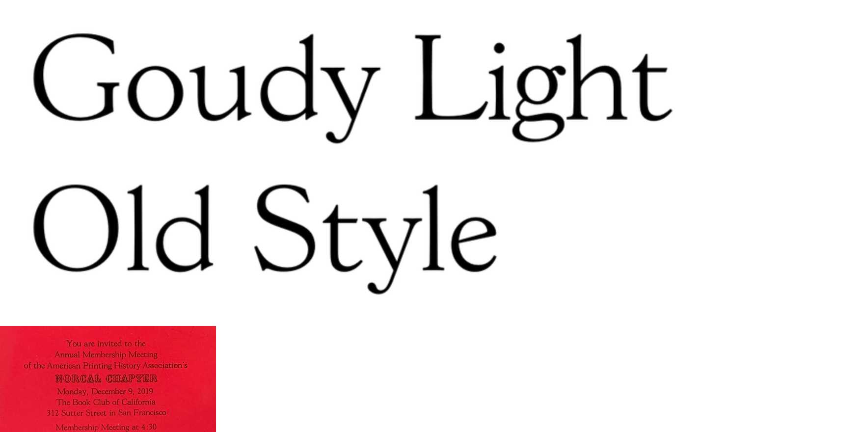 Goudy Light Old Style in use - Fonts In Use