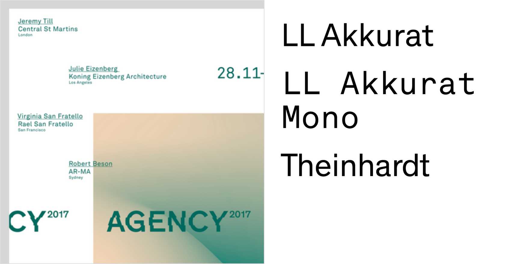 Agency2017 call out poster - Fonts In Use