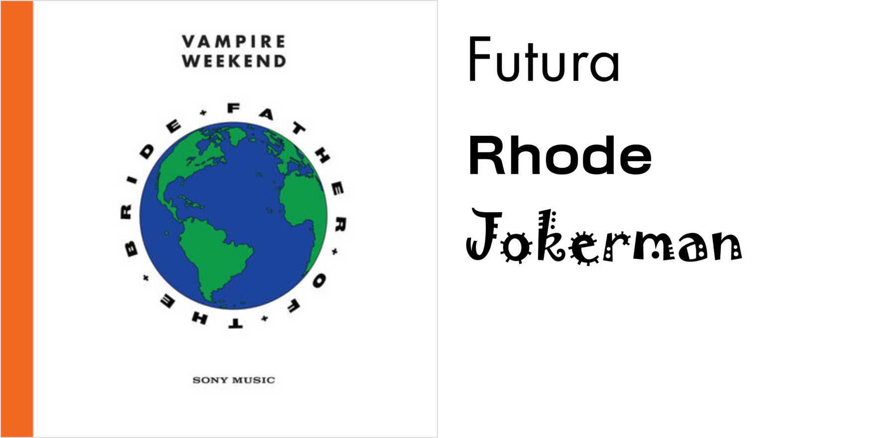 Father of the Bride – Vampire Weekend - Fonts In Use