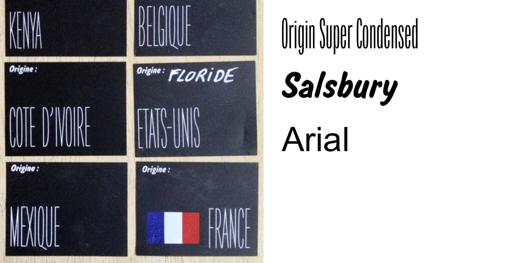 Carrefour food origin signs - Fonts In Use
