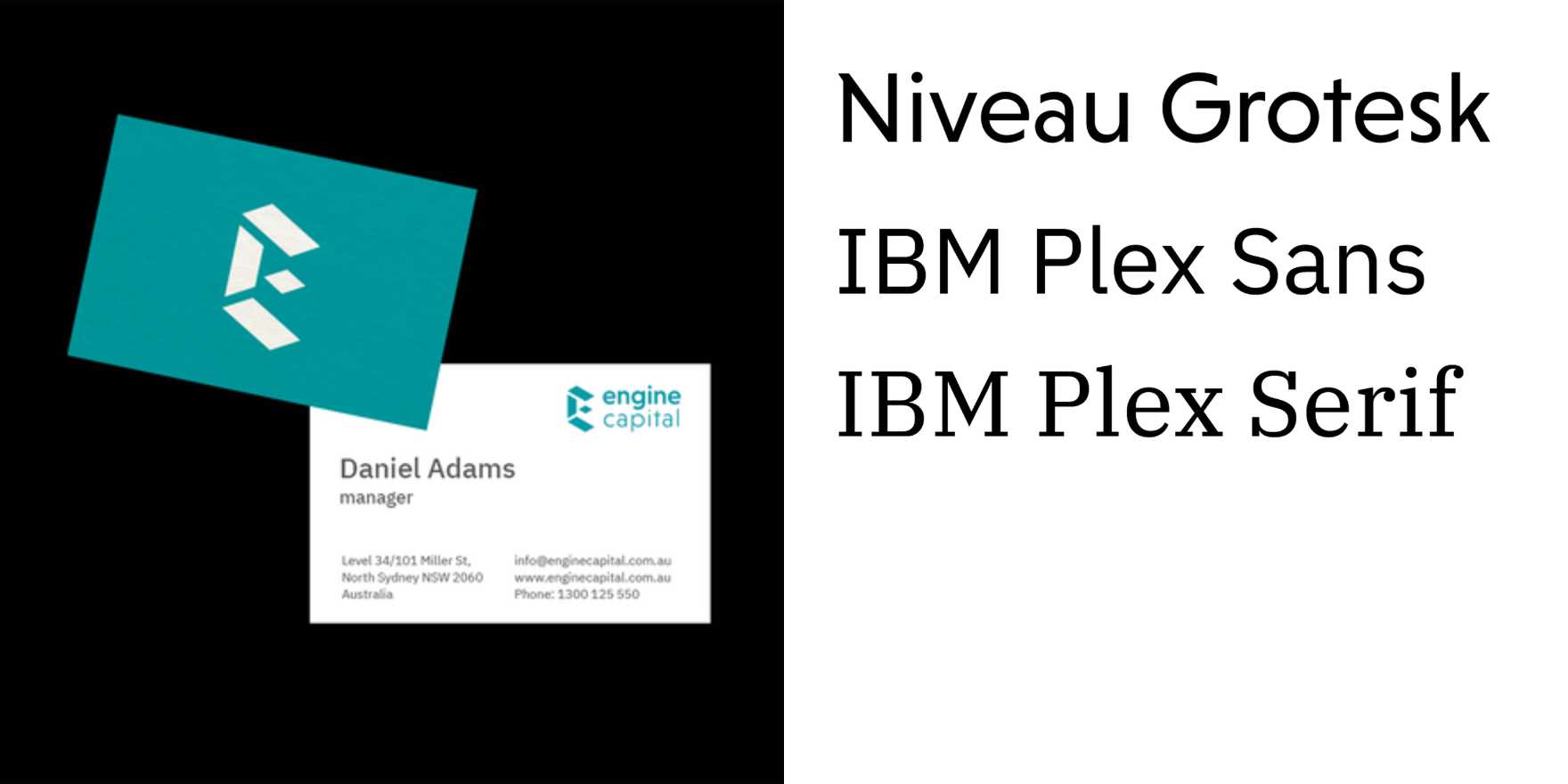 Engine Capital visual identity - Fonts In Use