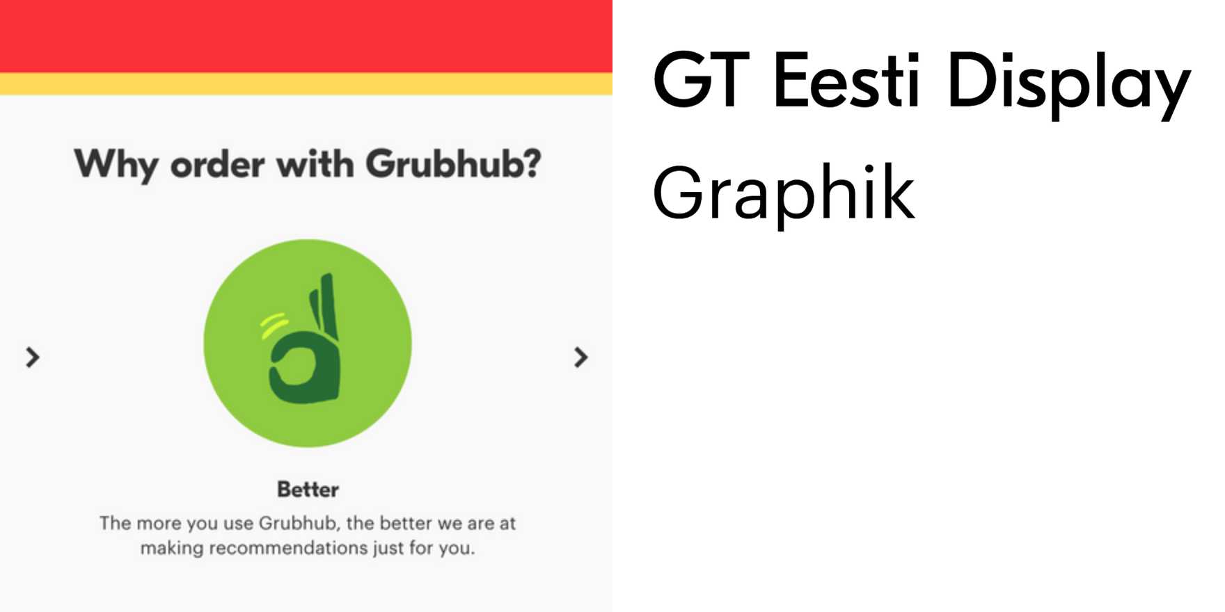 Grubhub website - Fonts In Use