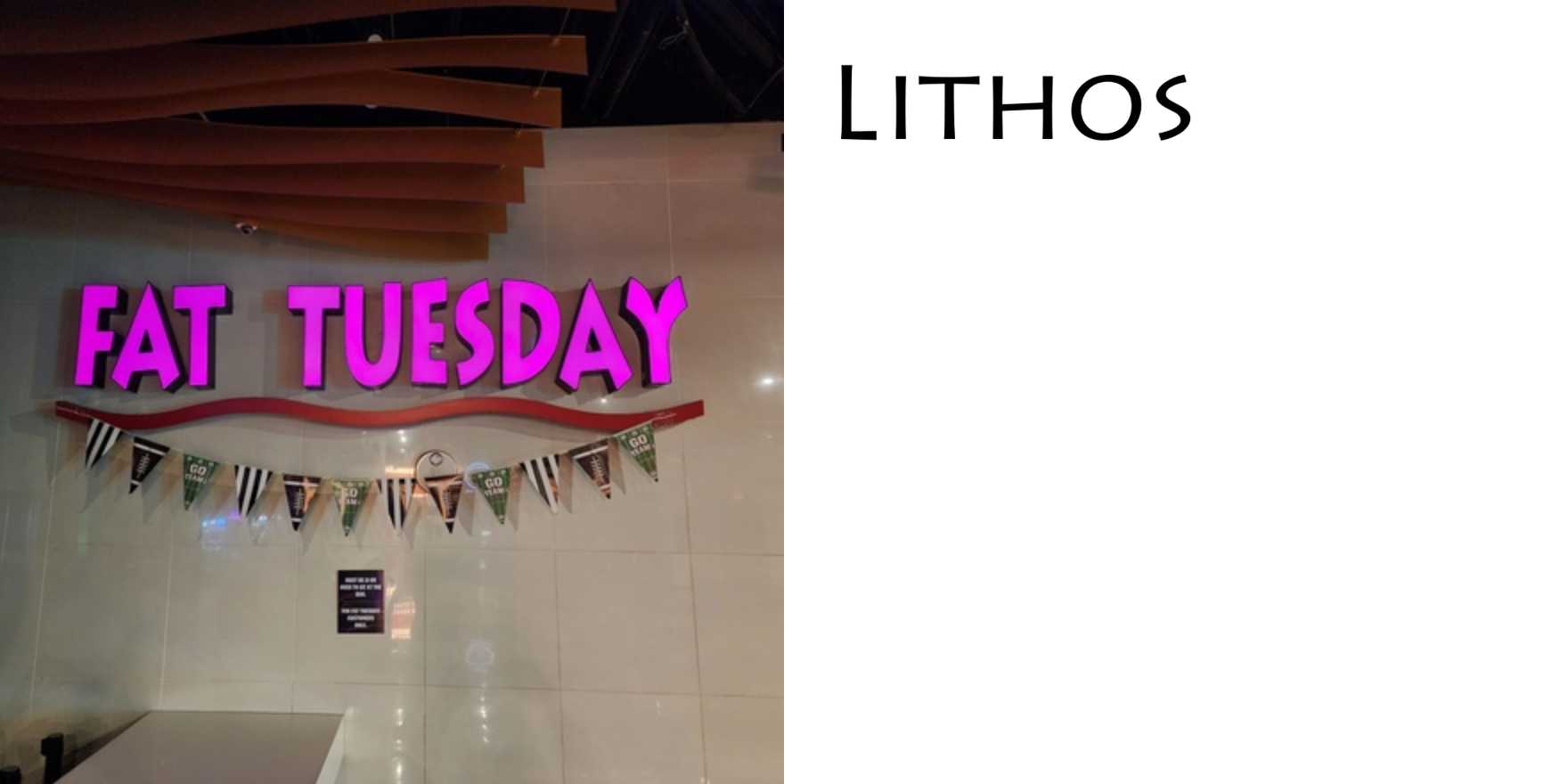 Fat Tuesday restaurant, MGM Grand Las Vegas - Fonts In Use