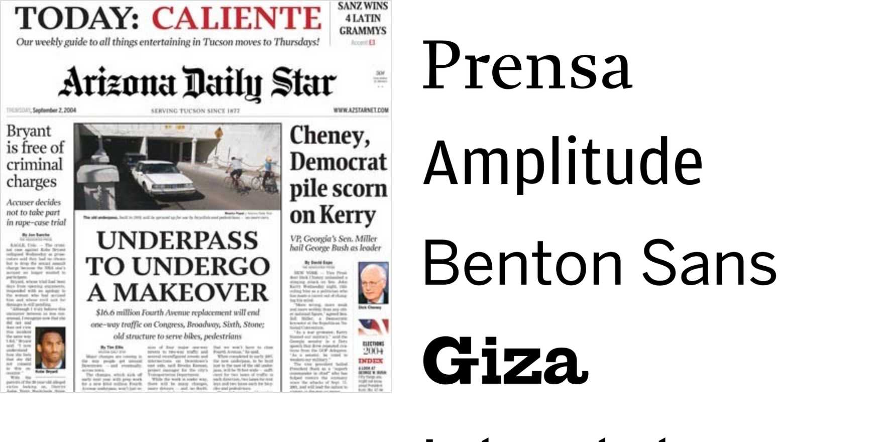 Arizona Daily Star & La Estrella de Tucsón (2004–08) - Fonts In Use