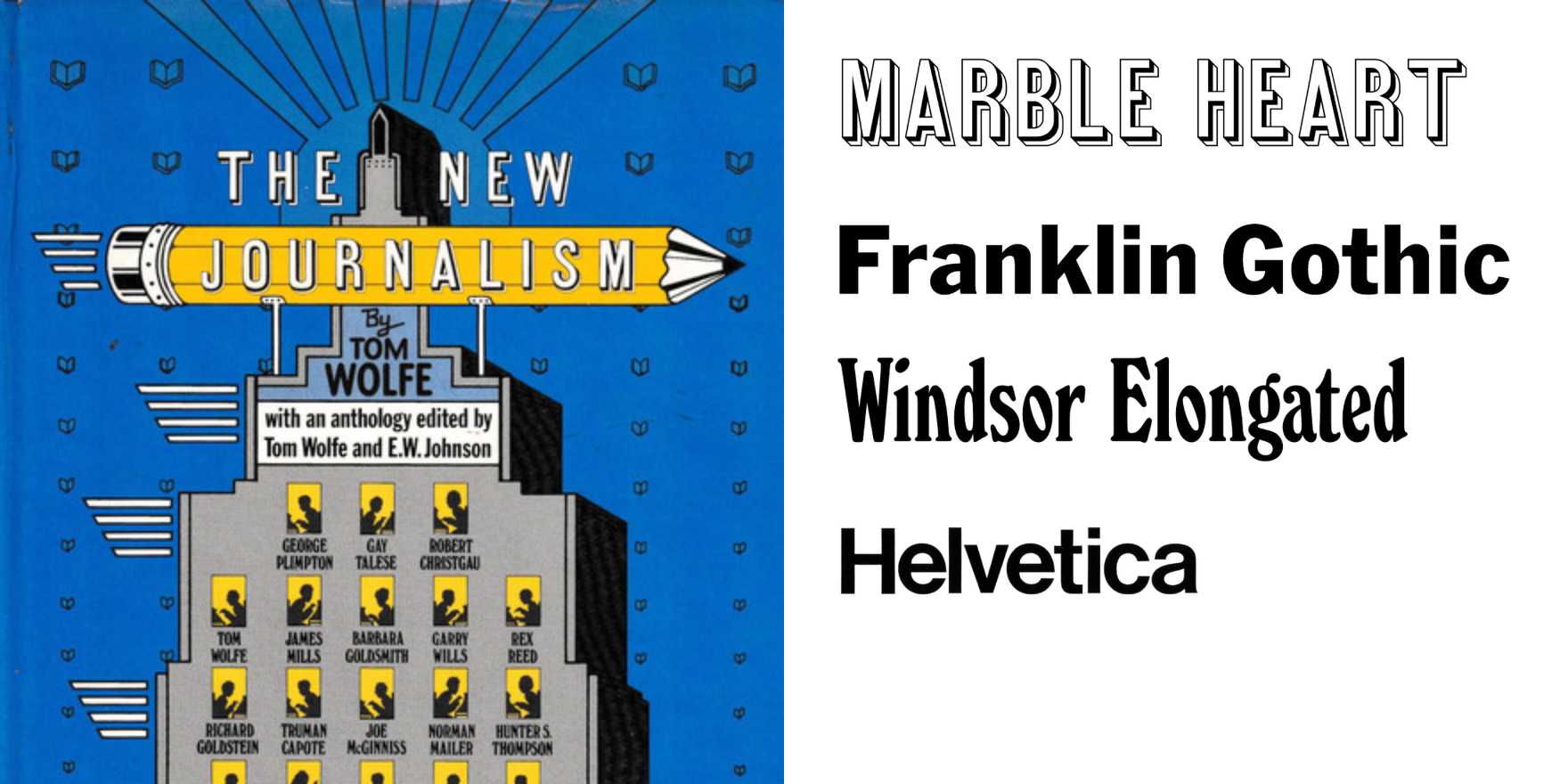 The New Journalism by Tom Wolfe, Harper & Row hardback edition - Fonts ...