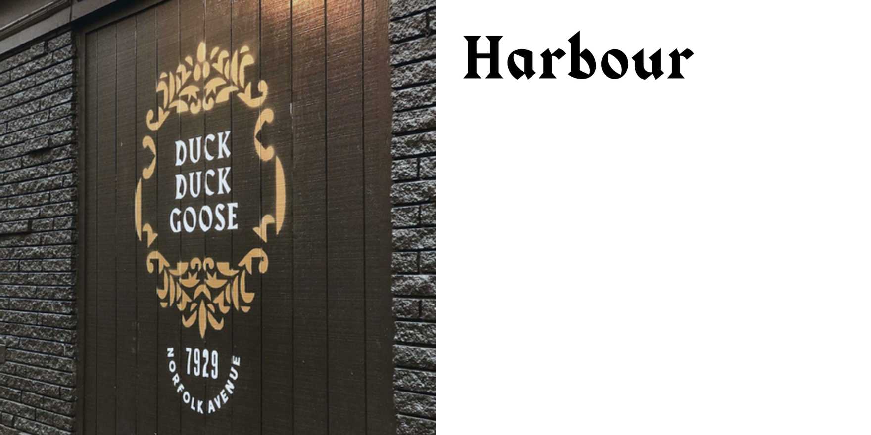 Duck Duck Goose restaurant - Fonts In Use