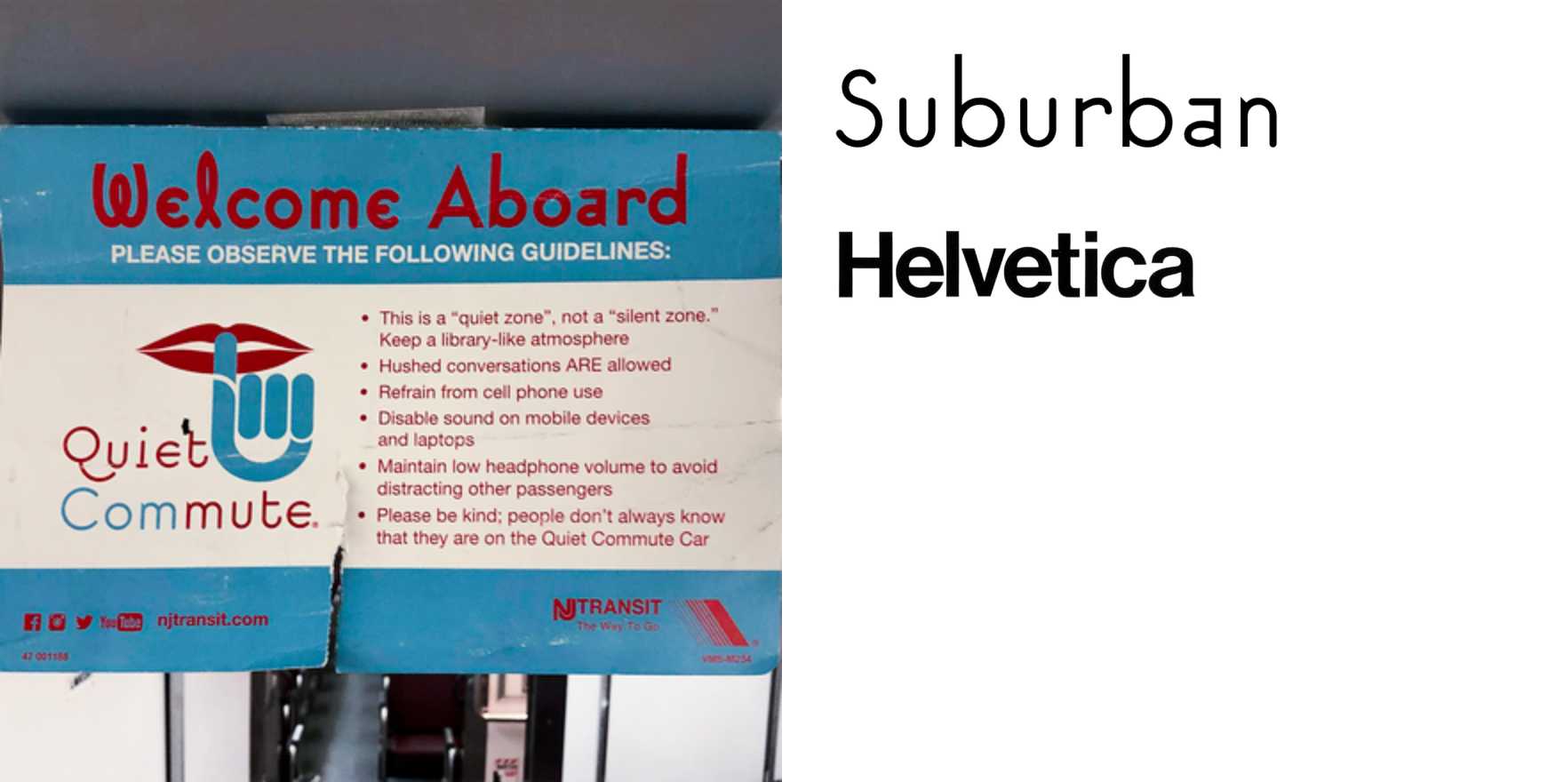 NJ Transit Quiet Commute - Fonts In Use
