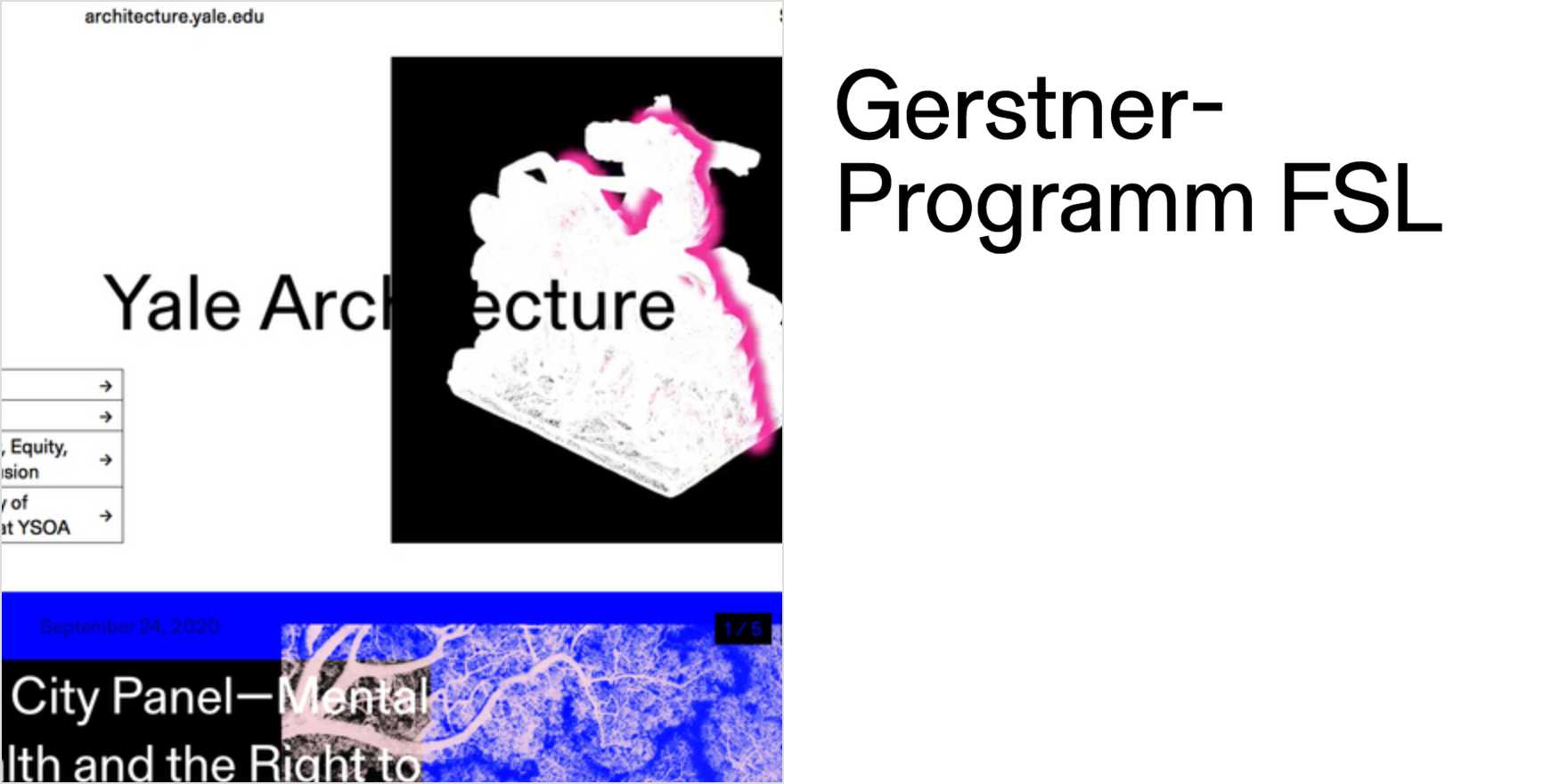 Yale Architecture website - Fonts In Use