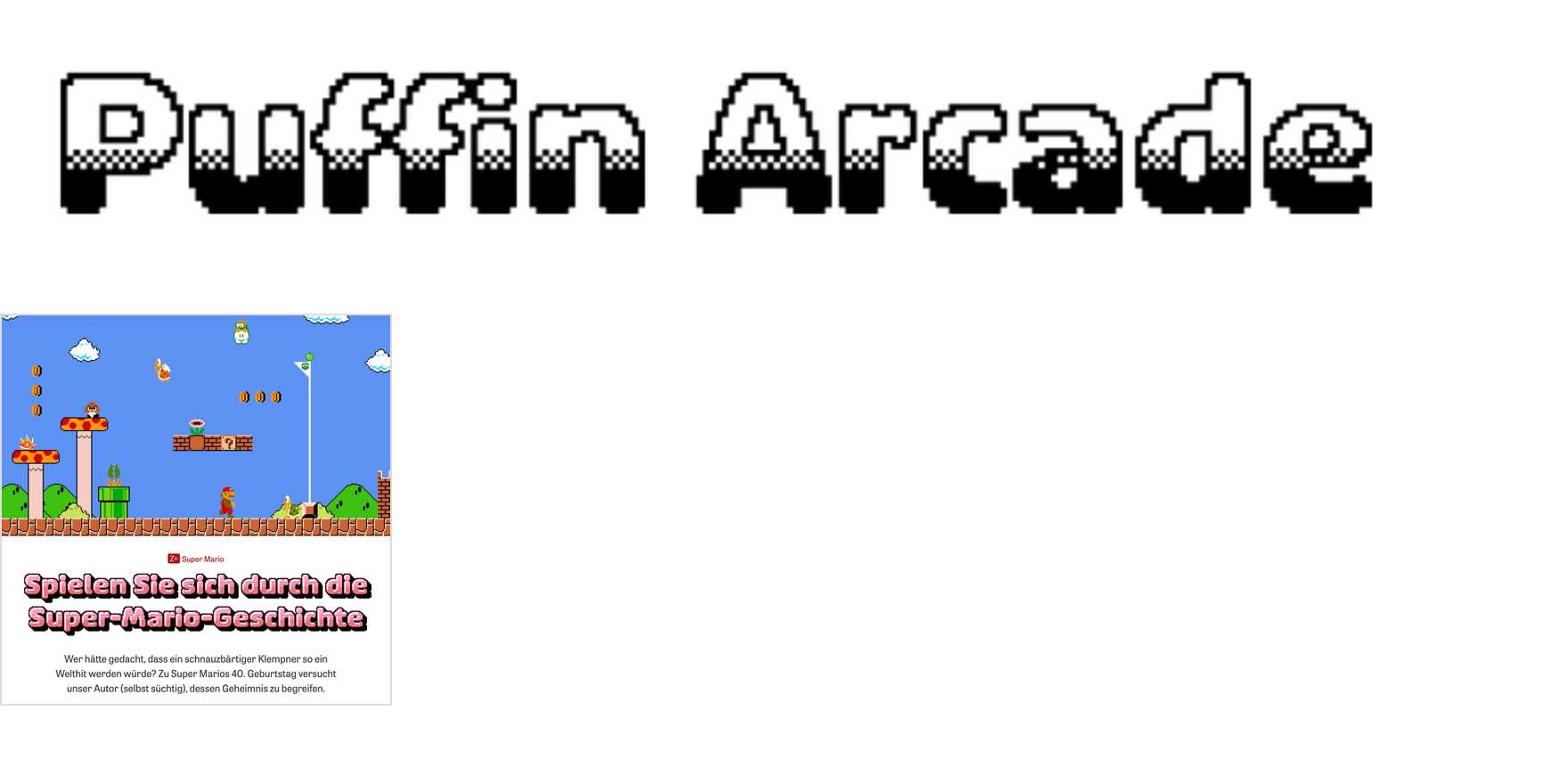 Puffin Arcade in use - Fonts In Use