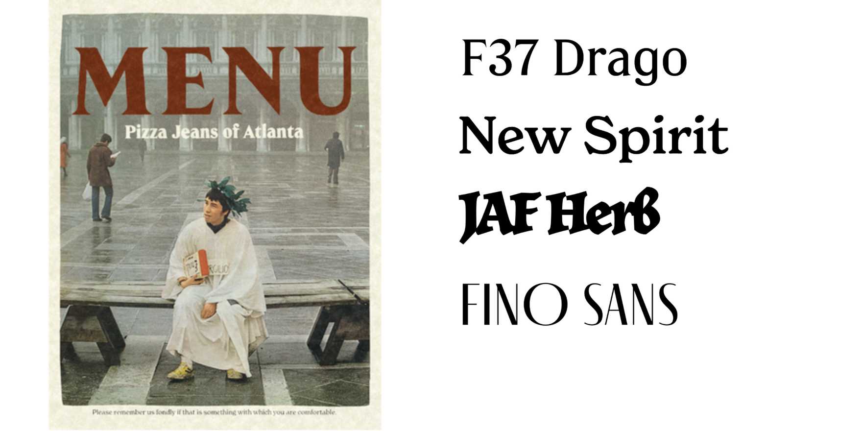 Pizza Jeans identity - Fonts In Use