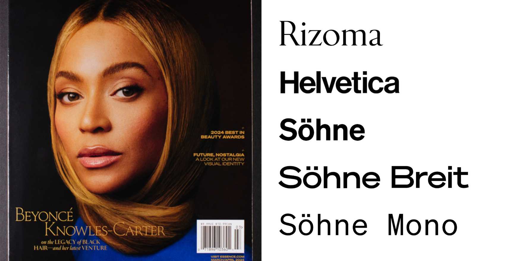 Essence magazine (2024–) - Fonts In Use