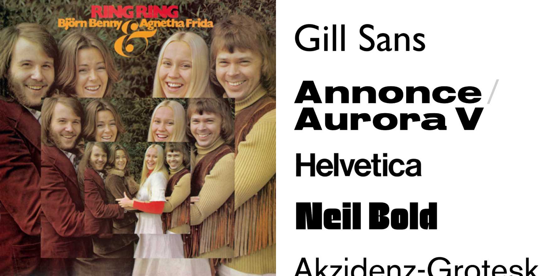 ABBA – Ring Ring album era (1972–1973) - Fonts In Use