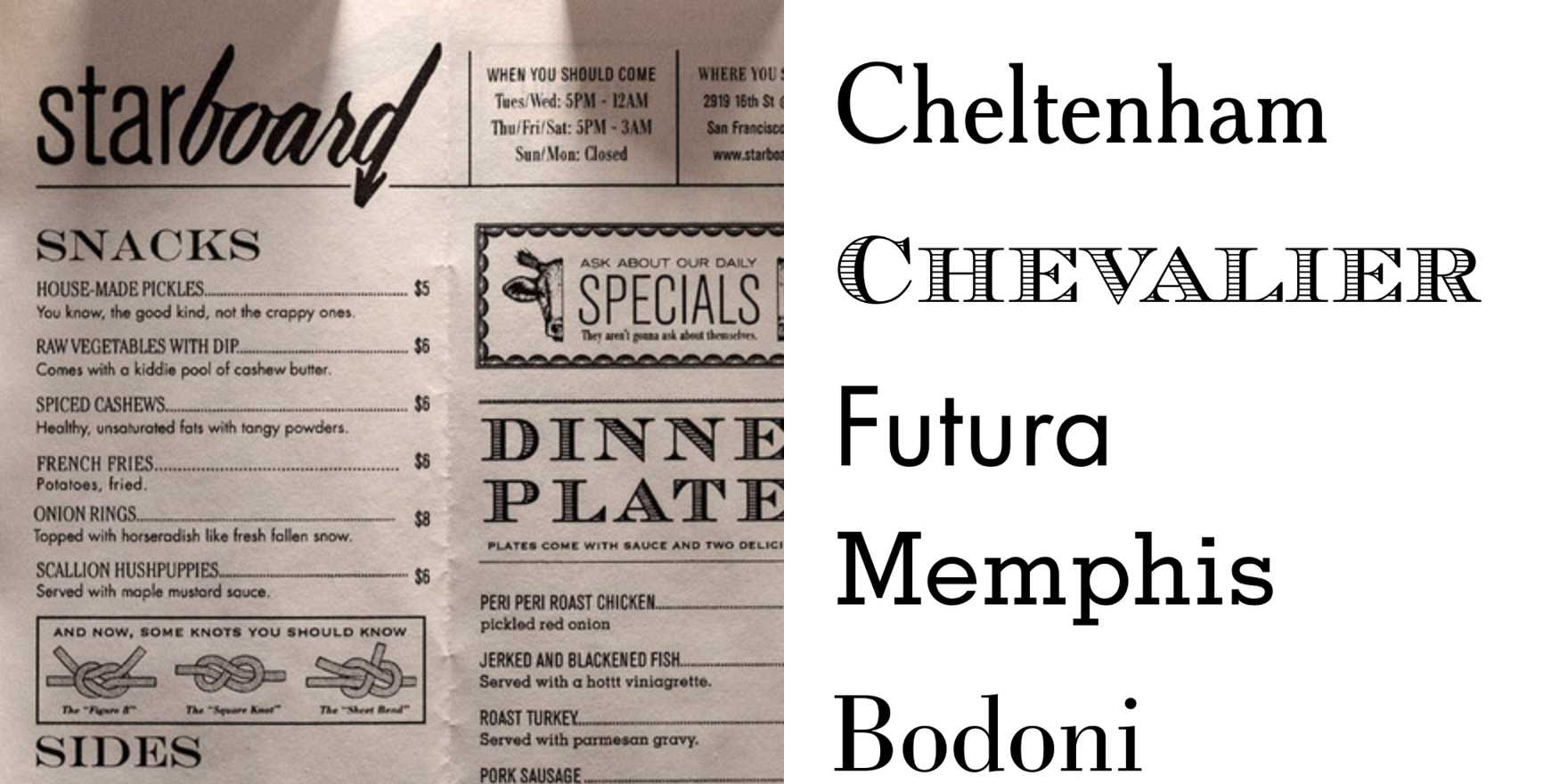Starboard menu - Fonts In Use