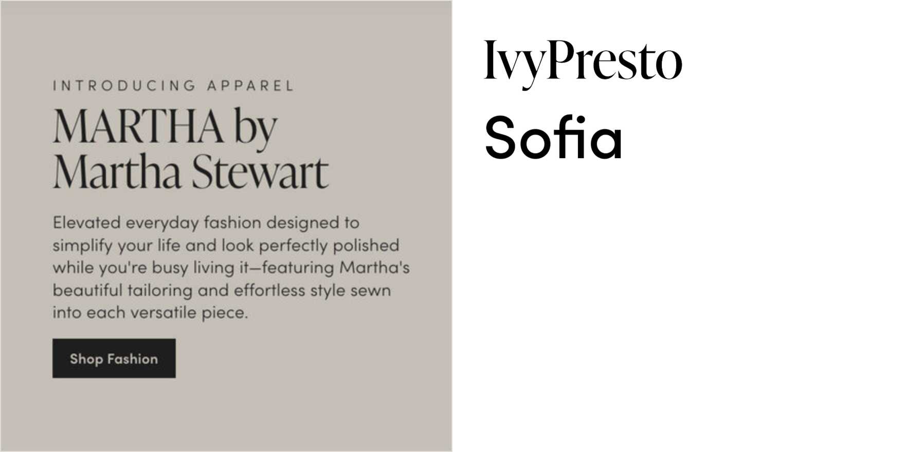 Martha website - Fonts In Use