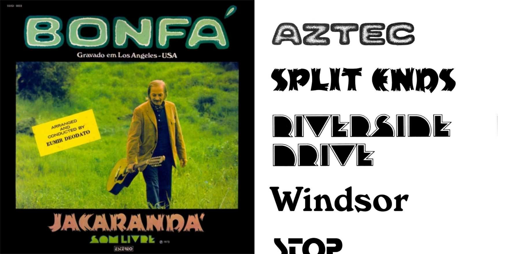 Luiz Bonfá – Jacarandá album art - Fonts In Use