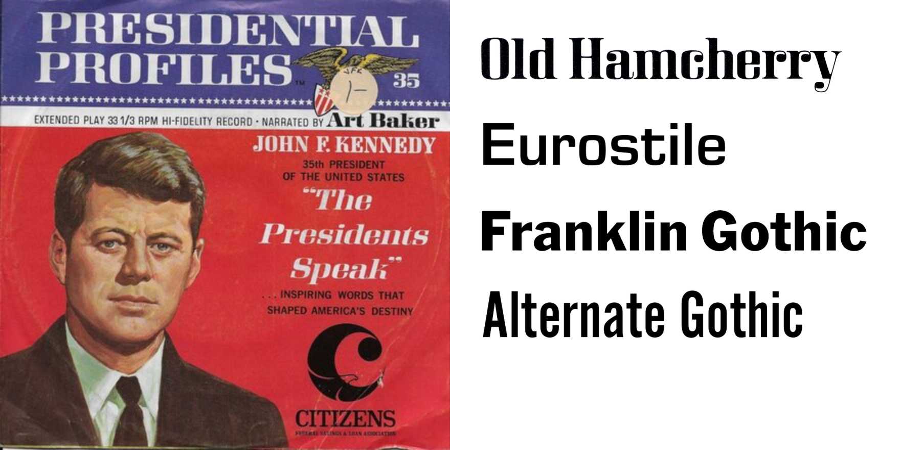 Presidential Profiles: “The Presidents Speak” record series - Fonts In Use