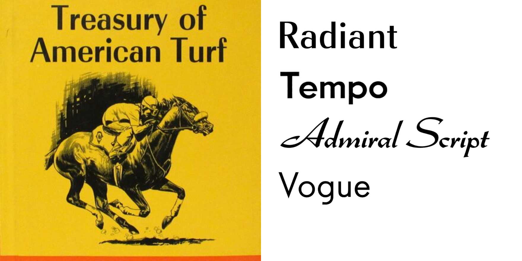 Treasury of American Turf by Henry D. Bomze (1975) - Fonts In Use