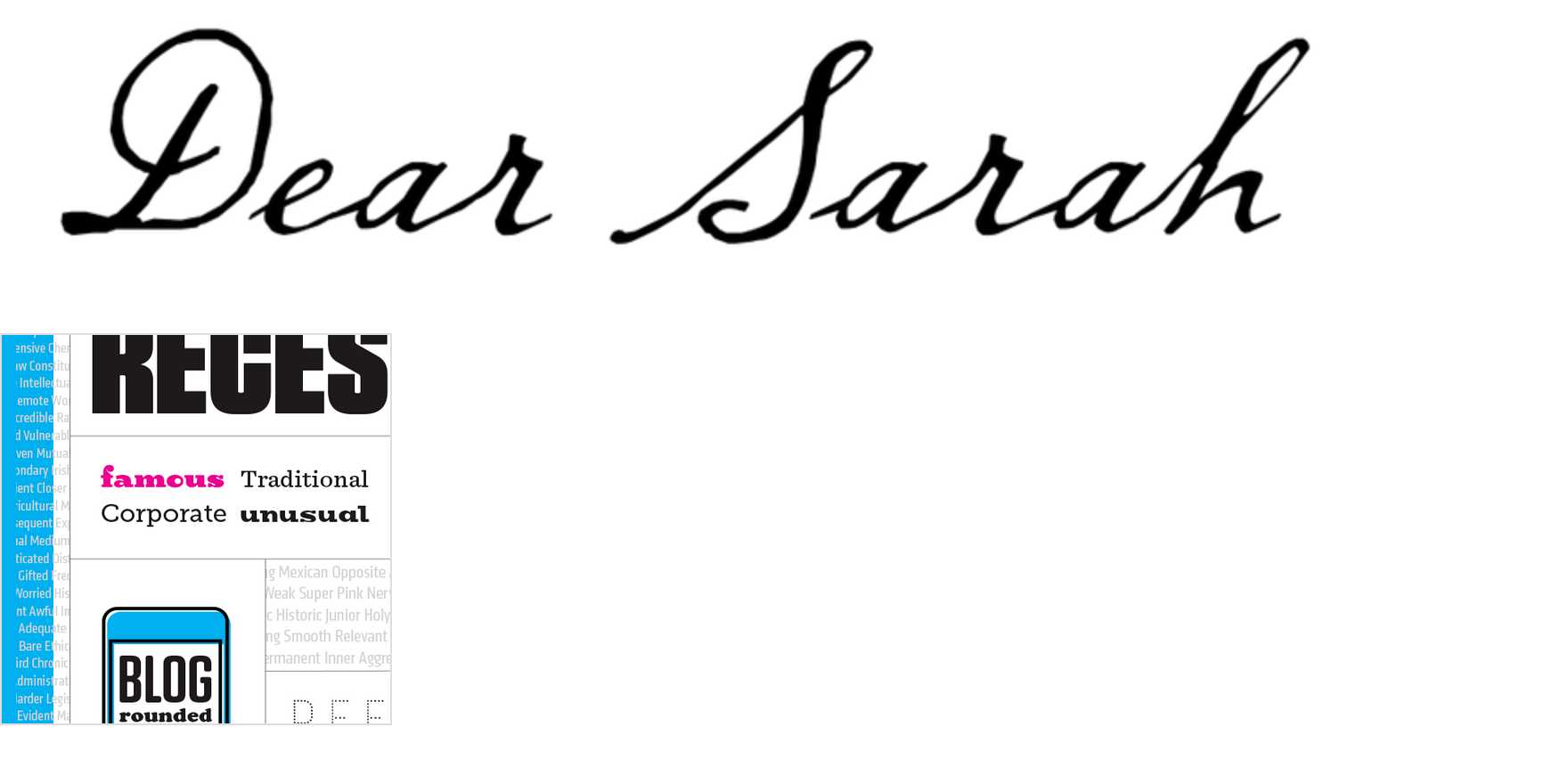 Dear Sarah in use - Fonts In Use
