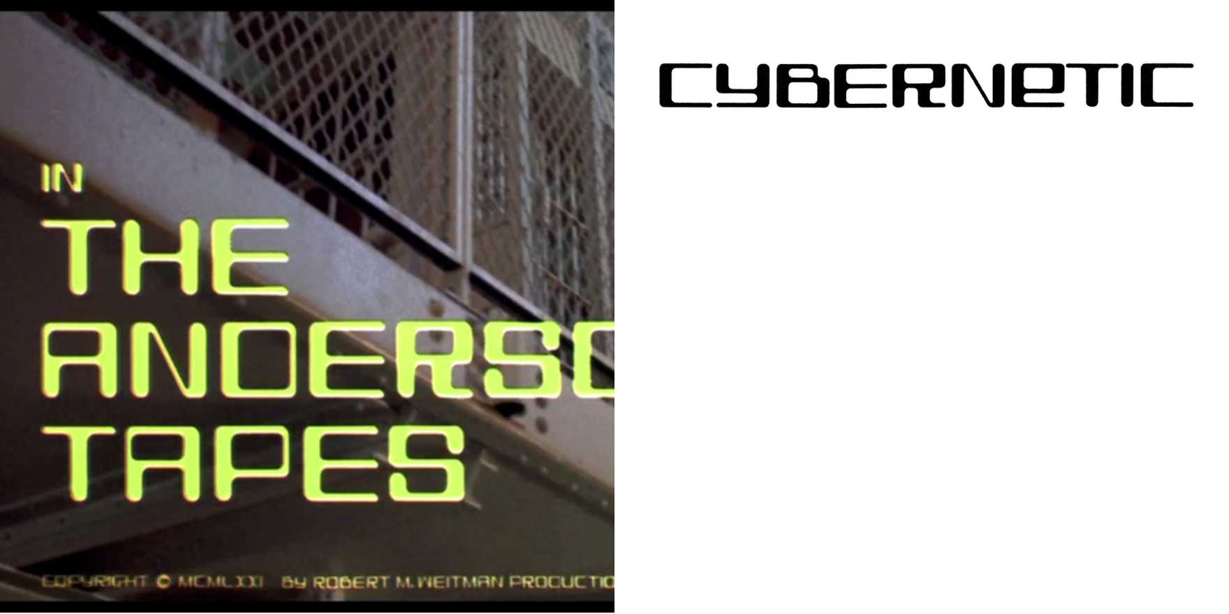 The Anderson Tapes title sequence - Fonts In Use