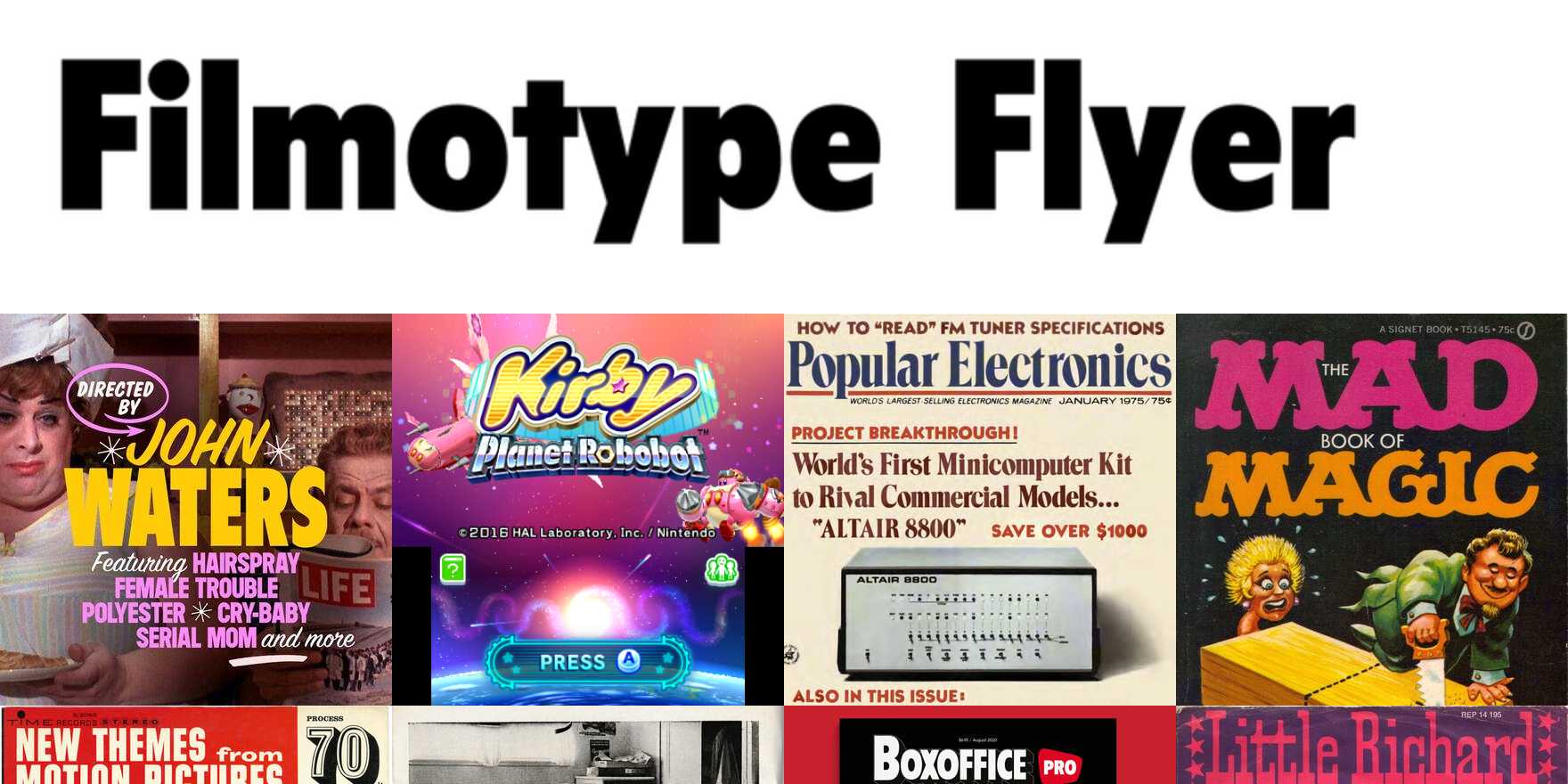 Filmotype Flyer in use - Fonts In Use