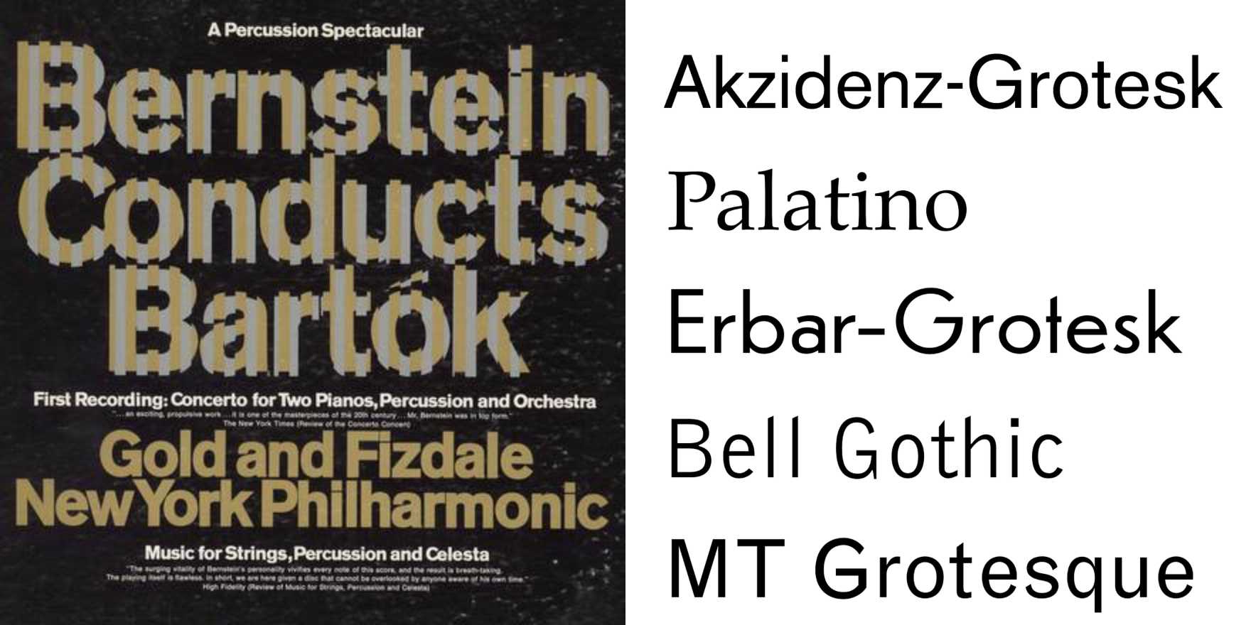 Bernstein Conducts Bartók album art - Fonts In Use