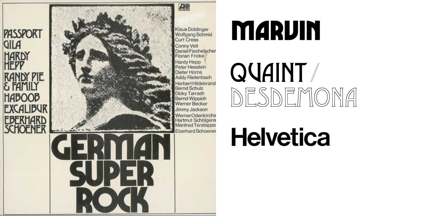 Various Artists – German Super Rock album art - Fonts In Use