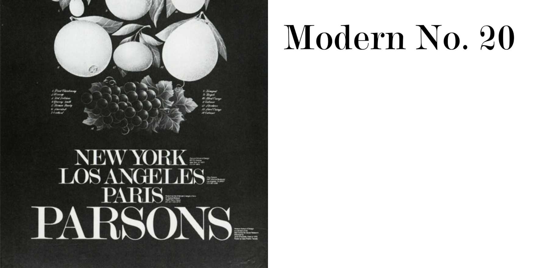 Parsons School of Design catalogs and poster, 1982–84 - Fonts In Use