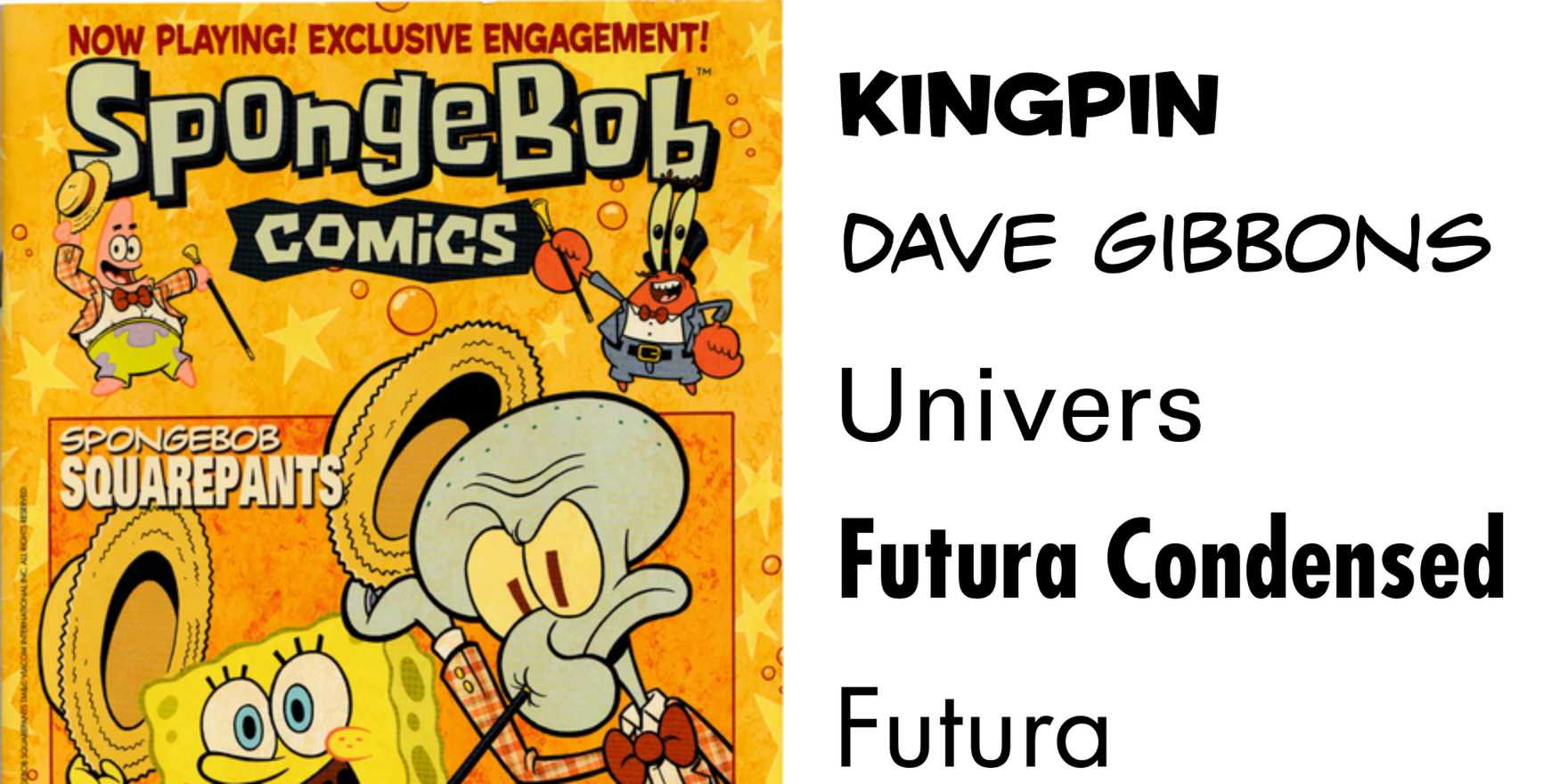 SpongeBob Comics #41 front cover - Fonts In Use