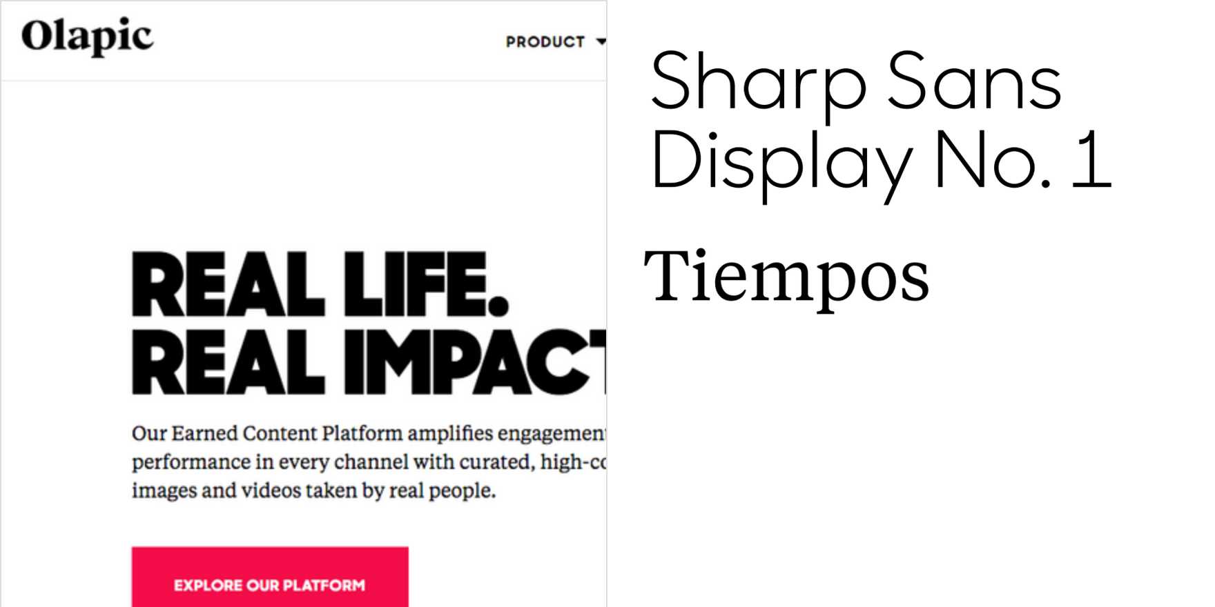 Olapic identity and website (2016) - Fonts In Use