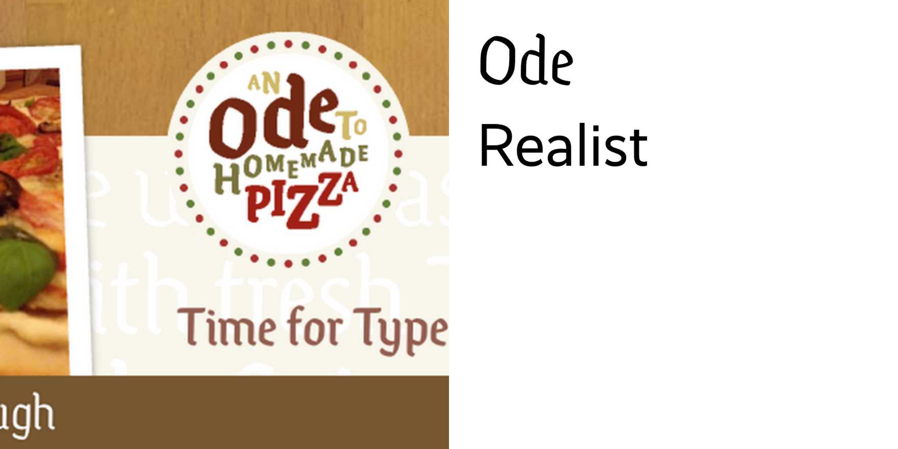 An Ode to Homemade Pizza - Fonts In Use